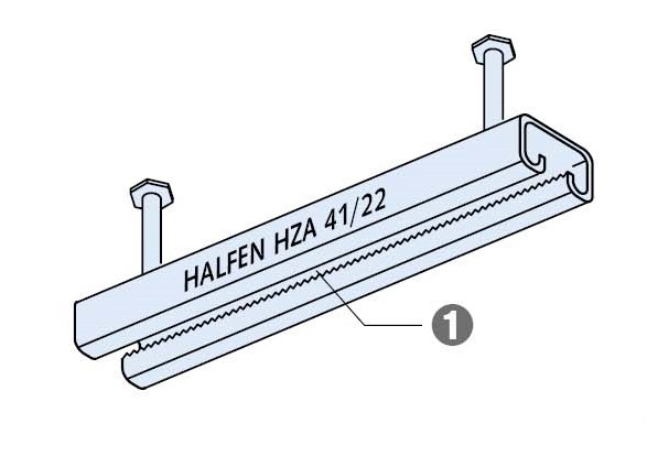 Halfen Zahnschiene feuerverzinkt HZA 41/22-FV-550mm-KF | 5015010033